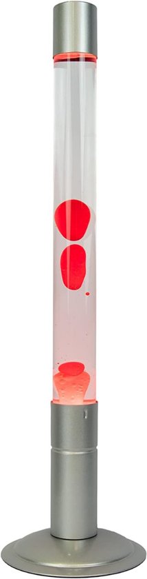 Lavalamp - Zilver & Rood - 75 cm - Lava Lamp - Lavalampen | bol