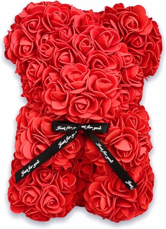 Lirosa Rose Bear - Rood Rozen beer 25 cm met Giftbox - Bloemen beer ...