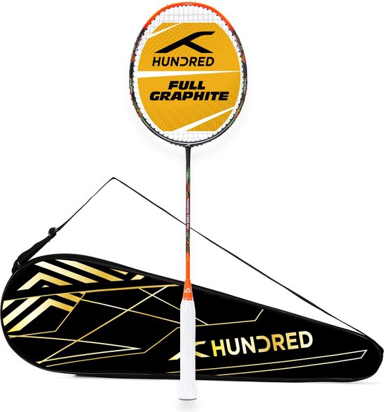 Hundred Powertek 1000 PRO Badmintonracket | Lichtgewicht 95g Grafiet ...
