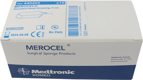 Merocel tampon nez std 8cm, 10 pièces (440402) | bol