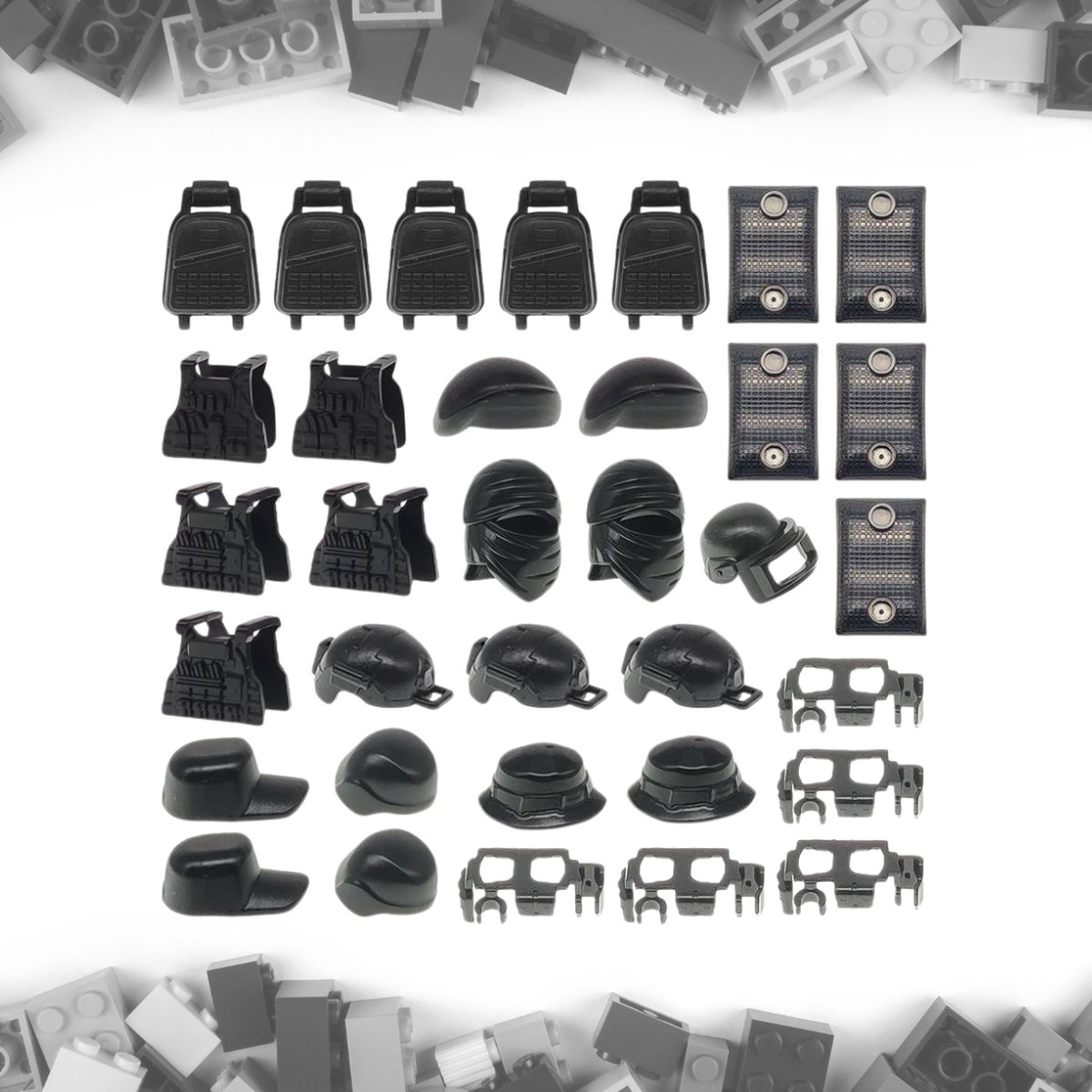 Minifiguren militair body armour zwart - 36 stuks - voor LEGO | bol