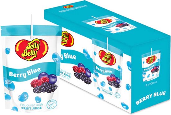 Jelly Belly Berry Blue Drinkbag - 8 pakjes x 200ml | bol