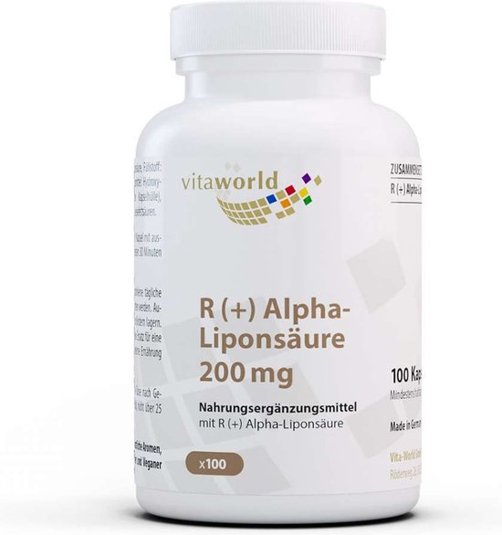 Vitaworld R (+) alfaliponzuur 200mg 100 capsules | bol