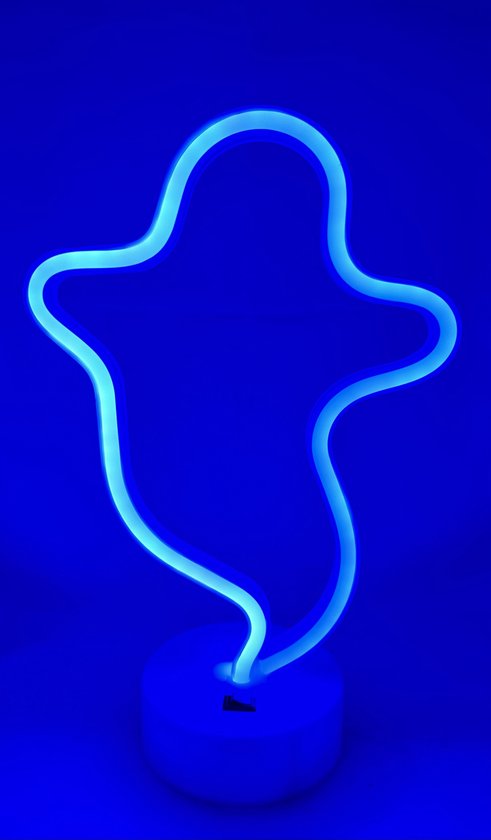 LED spook lamp met neonlicht - blauwe neon verlichting - 28.5 x 18 x 10 ...