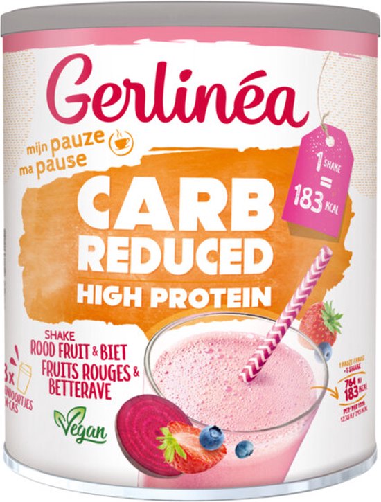 Gerlinéa Carb Reduced High Protein shake rood fruit & biet (240g) | bol