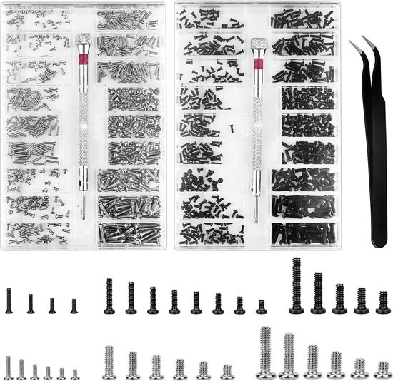 1000 Pieces Small Screws Set M1.2 M1.4 M2 Tiny Micro Screws Screw Assortment with... | bol