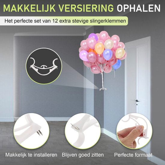 Movalo® Slingerklemmen Voor Slingers Ophangen - 12 Stuks - Hoekklemmen ...