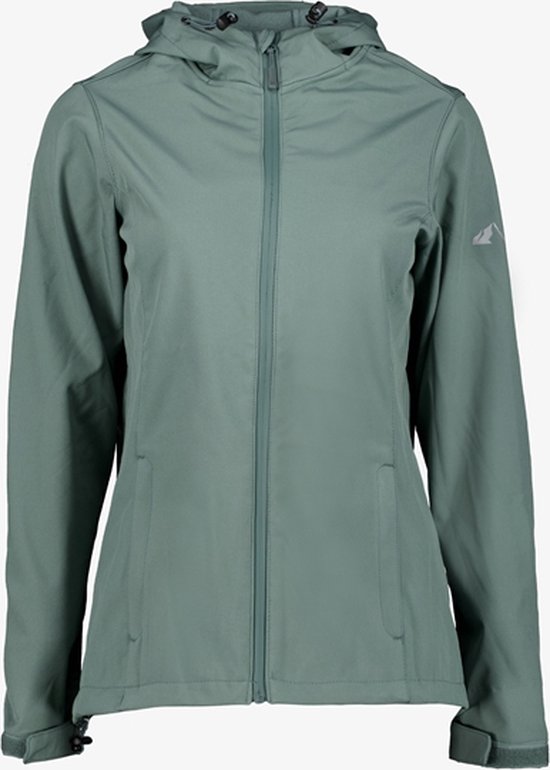 Mountain Peak dames softshell jas groen - Maat L - Met capuchon - Ritssluiting | bol