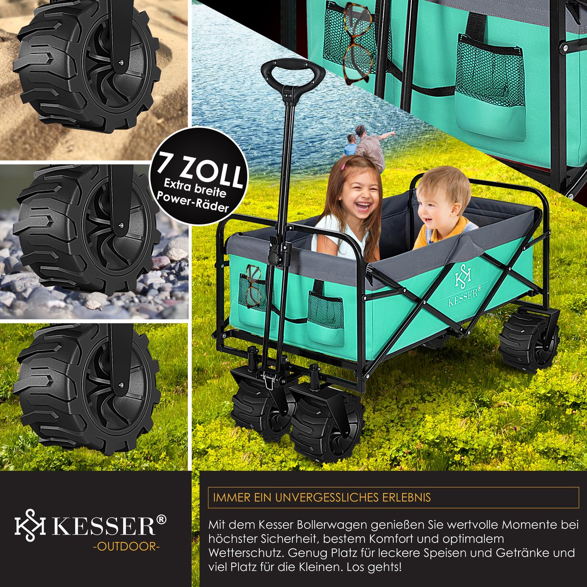 KESSER® Bolderkar opvouwbaar Bolderwagen tot 120 kg draagvermogen ...