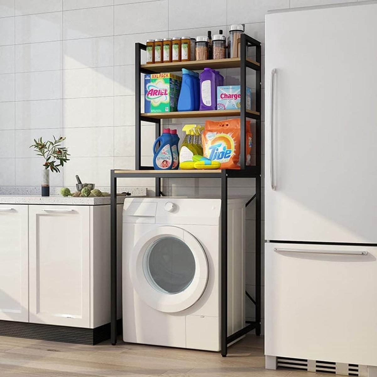 Bovenste Rek voor Wasmachine, Rek, Organizer, Ruimtebesparend, 3 ...