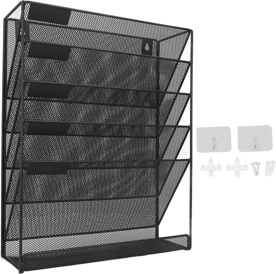 Hangende organizer, krantenhouder muur 5 etages A4 liggend formaat ...