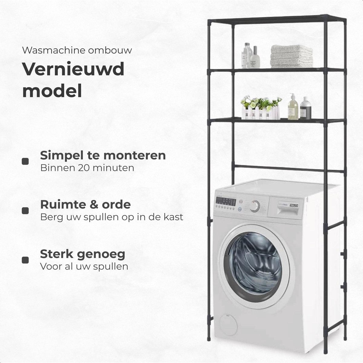 Luft - Wasmachine en Droger ombouw - 3 planken - Opbergrek - Kast ...