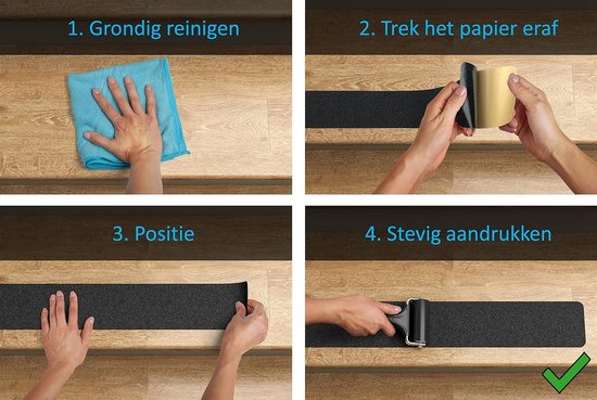 Anti-Slip Stickers voor Trappen Buiten | 10 Antislip Trapstickers (61 x ...