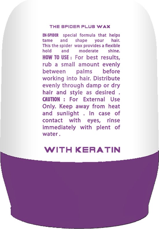 Haarwax Elegance Spider Plus - Met keratine - Haar Styling Wax - Hair ...