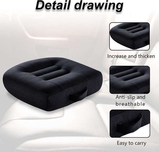 Zitkussen voor in de auto, 40 x 40 cm, ergonomisch orthopedisch ...