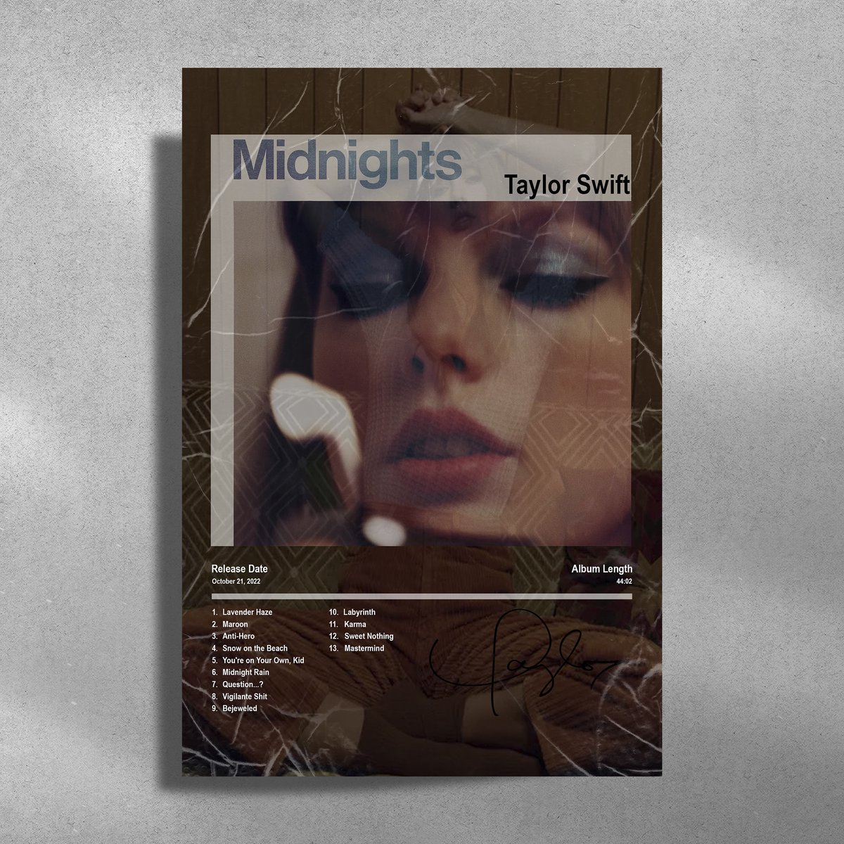 Taylor Swift - Midnights - Metalen Poster 30x40cm - album cover | bol