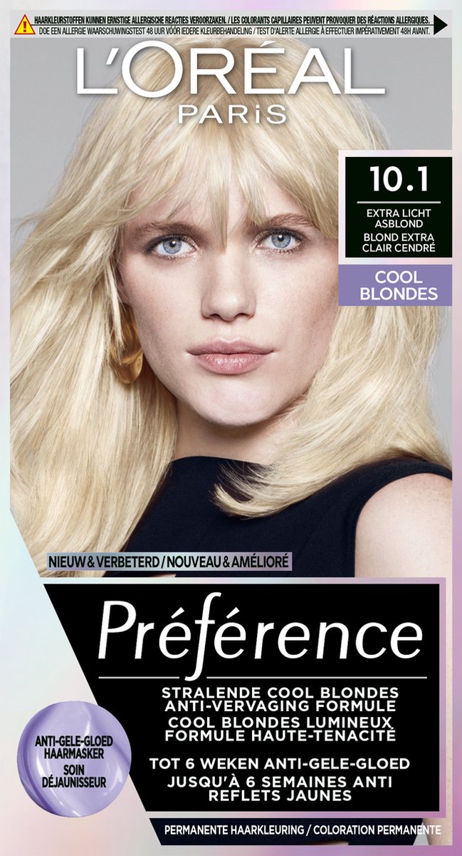 L Oreal Paris Preference Cool Blondes Extra Licht Asblond 10.1 Permanente Haarkleuring bol