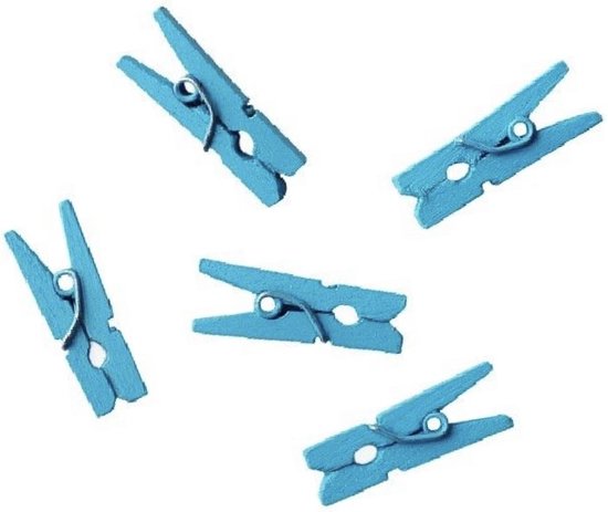 24x mini knijpers blauw - 2 cm - kleine/mini knijpers | bol