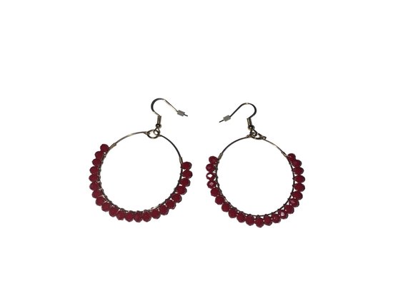 Oorringen - rode oorbellen - dames - goudkleurig - cadeau voor vrouw ...