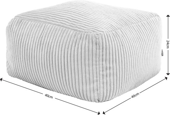 icon - Amara Poef - Zitzak Poefje - Ribfluweel - Houtskool | bol