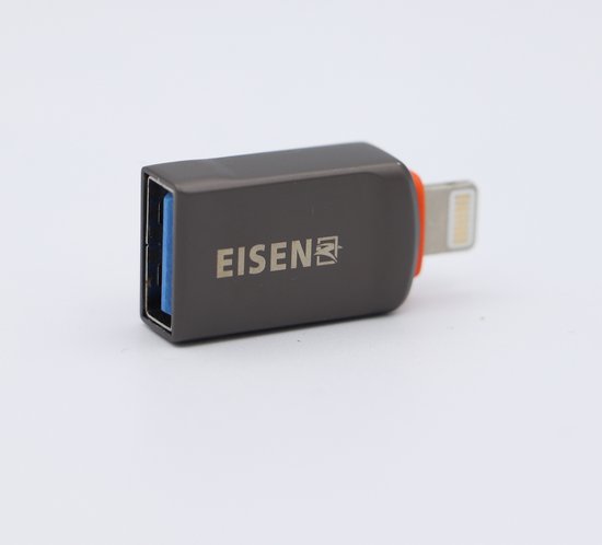 Eisenz EZ-036 - USB naar 8-pin OTG Adapter - Compact - Grijs - USB 2.0 & USB 3.0 | bol