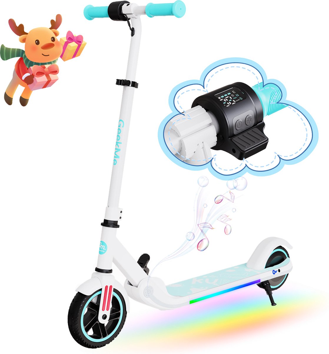Geekme Elektrische step kinderen - Verlichting - 16 km/u - max 50 kg ...