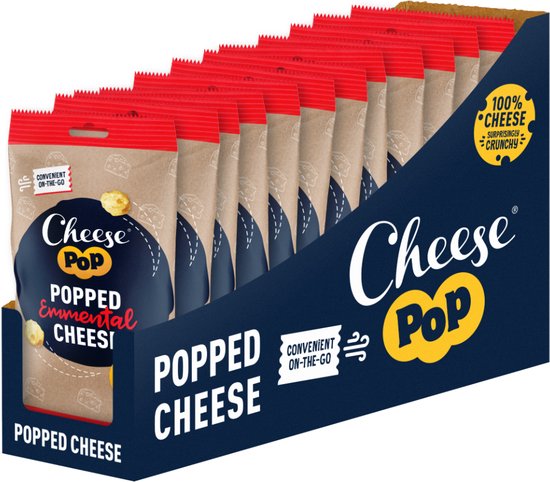 Cheese Pop | Snack Gepofte Emmental Kaas | 12 Stuks | 12 x 20 g | bol