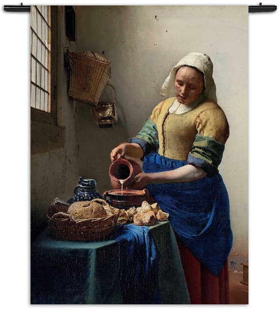 Mezo Wandkleed Johannes Vermeer Het Melkmeisje 1660 Rechthoek Verticaal ... Mezo Wandkleed Johannes Vermeer Het Melkmeisje 1660 Rechthoek Verticaal ...