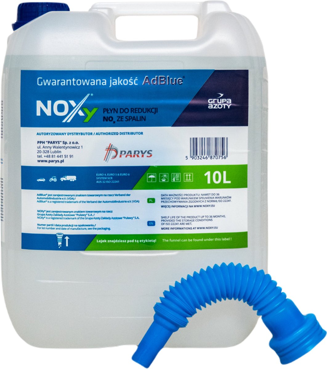 NOXy Adblue 10 liter - Inclusief Handige Vulslang (Achter Etiket) - ISO ...