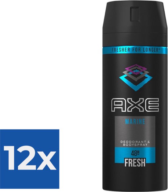Axe Deo Spray 150 ml Marine - Voordeelverpakking 12 stuks | bol