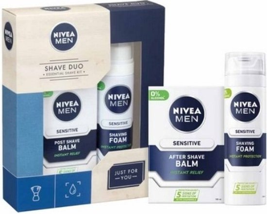Nivea Men Shave Duo Sensitive Shaving Foam 200 ml + Post Shave Balm 100 ...