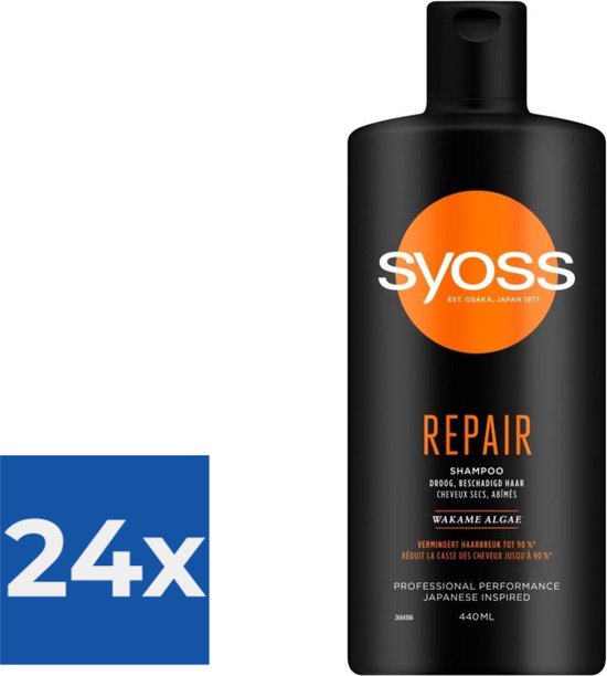 Syoss Repair Shampoo - 440 ml - Voordeelverpakking 24 stuks | bol