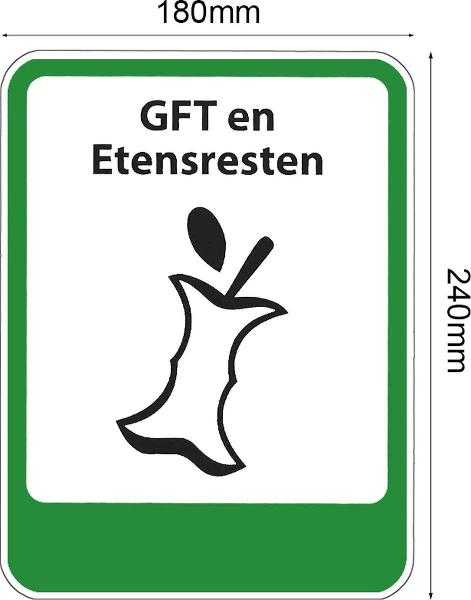 Kliko stickervel - Gft en Etensresten - container sticker - afvalbak ...
