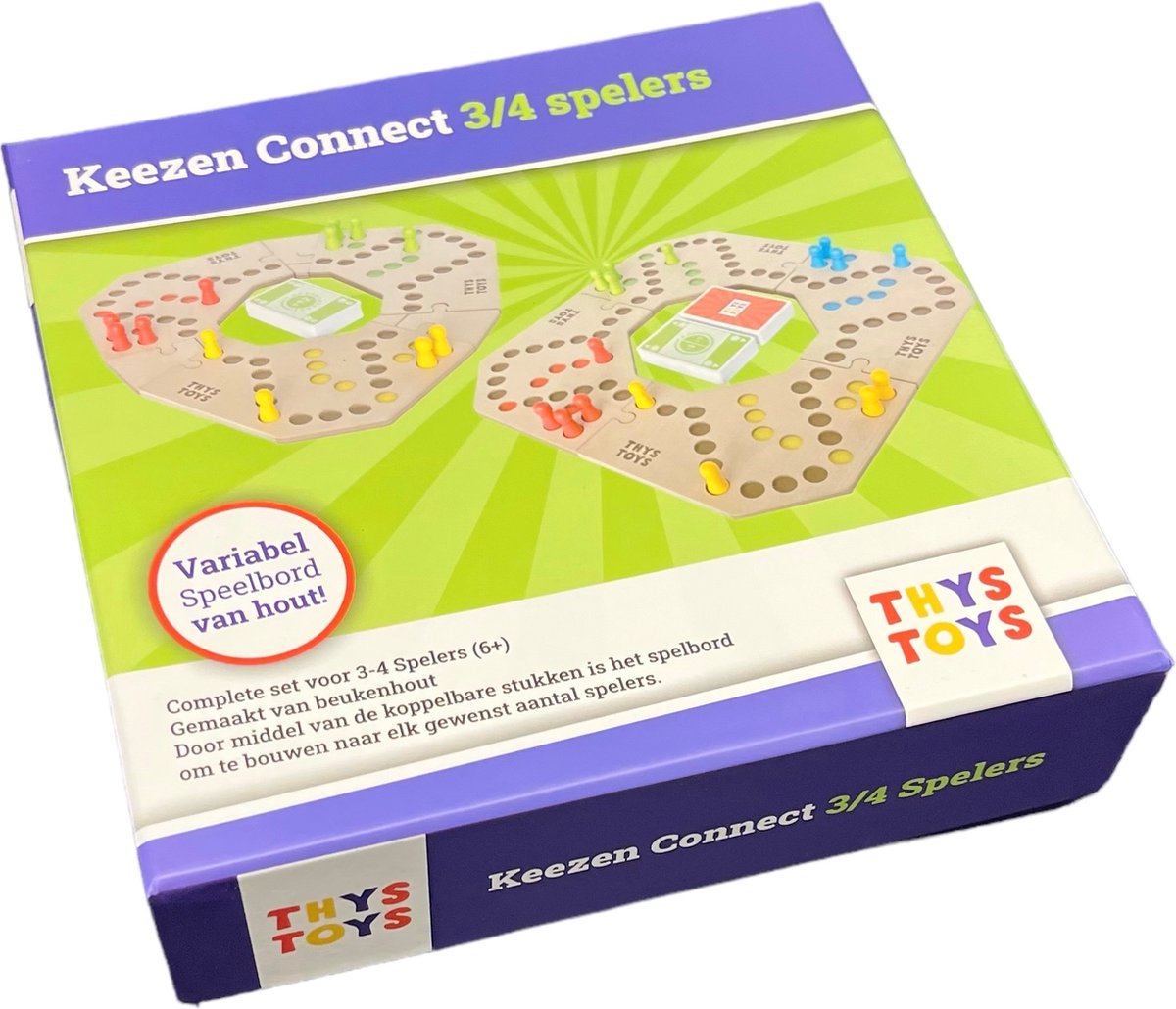 Keezen Bordspel Connect Deluxe - 3-4 Spelers - Hout - Houten Keezenspel ...