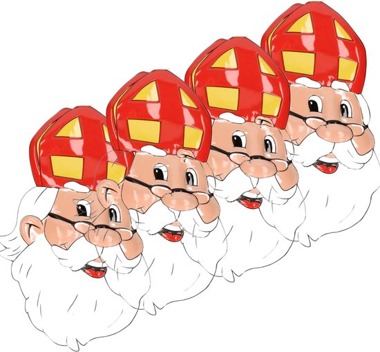 4x Wanddecoratie Sinterklaas 62 cm - Muurversiering bord van de Sint 4 ...