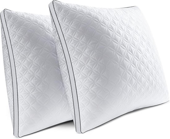 hoofdkussen 80x80 cm set van 2, orthopedisch zijslaapkussen met microvezelvulling,... | bol