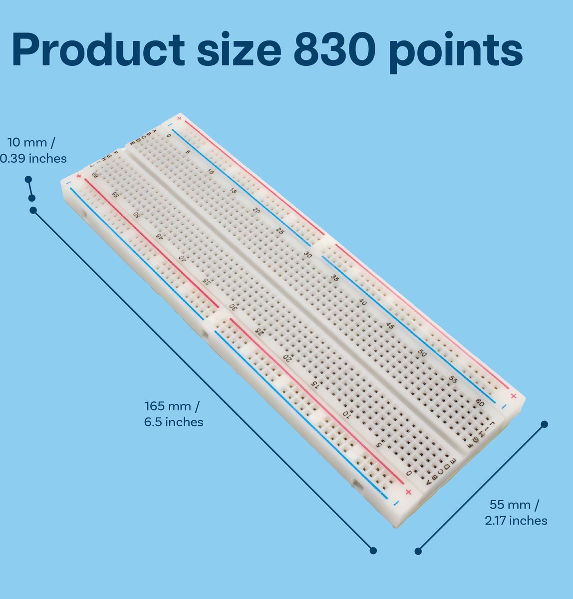 MMOBIEL 1st PCB Breadboard Prototype Circuit Bord Soldeervrij – 1x830 ...