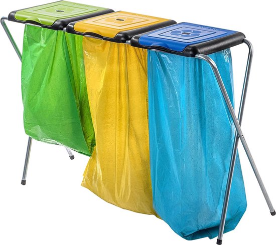 Standaard voor afvalscheiding - stabiele afvalzakhouder met kunststof ...