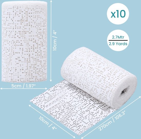 Belle Vous 10 Pack of Modelling Plaster Cloth Rolls - 10cm x 2.7m/4 ...