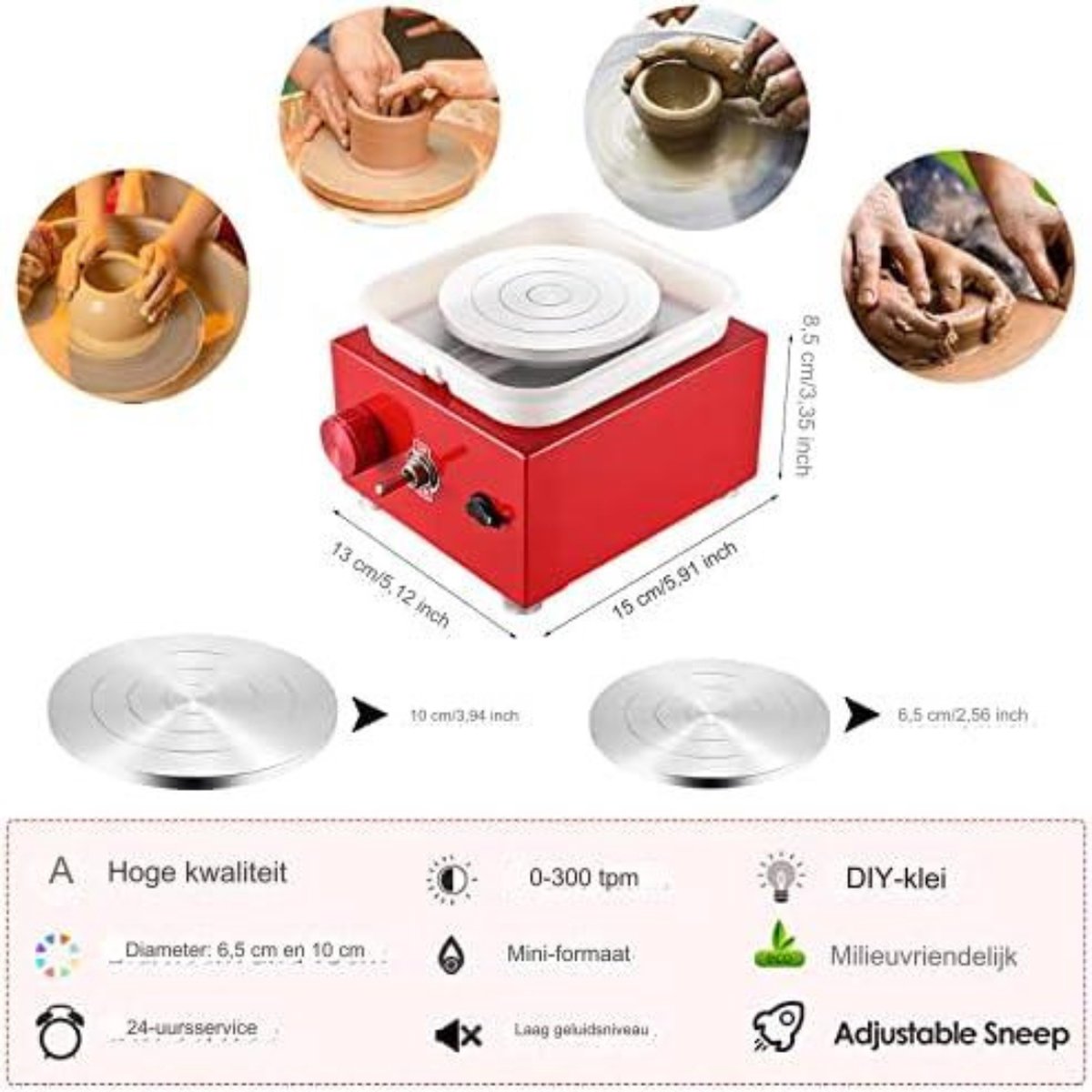Draaischijf Pottenbakker - Boetseerschijf - Pottenbakken Kinderen met verwijderbare... | bol