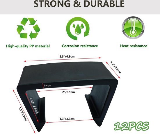 Pack of 12 Patio Furniture Clips, 6.5 cm Plastic Sofa Clips for Outdoor ...