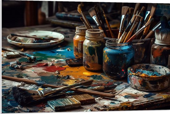 PVC Schuimplaat - Tafel - Verf - Kwasten - Schilderen - Verven -Kunst ...