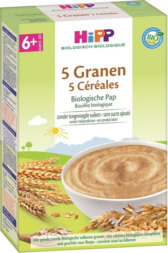 Hipp - Biologische Pap - 5 granen - 6+ maanden - 200 gram | bol