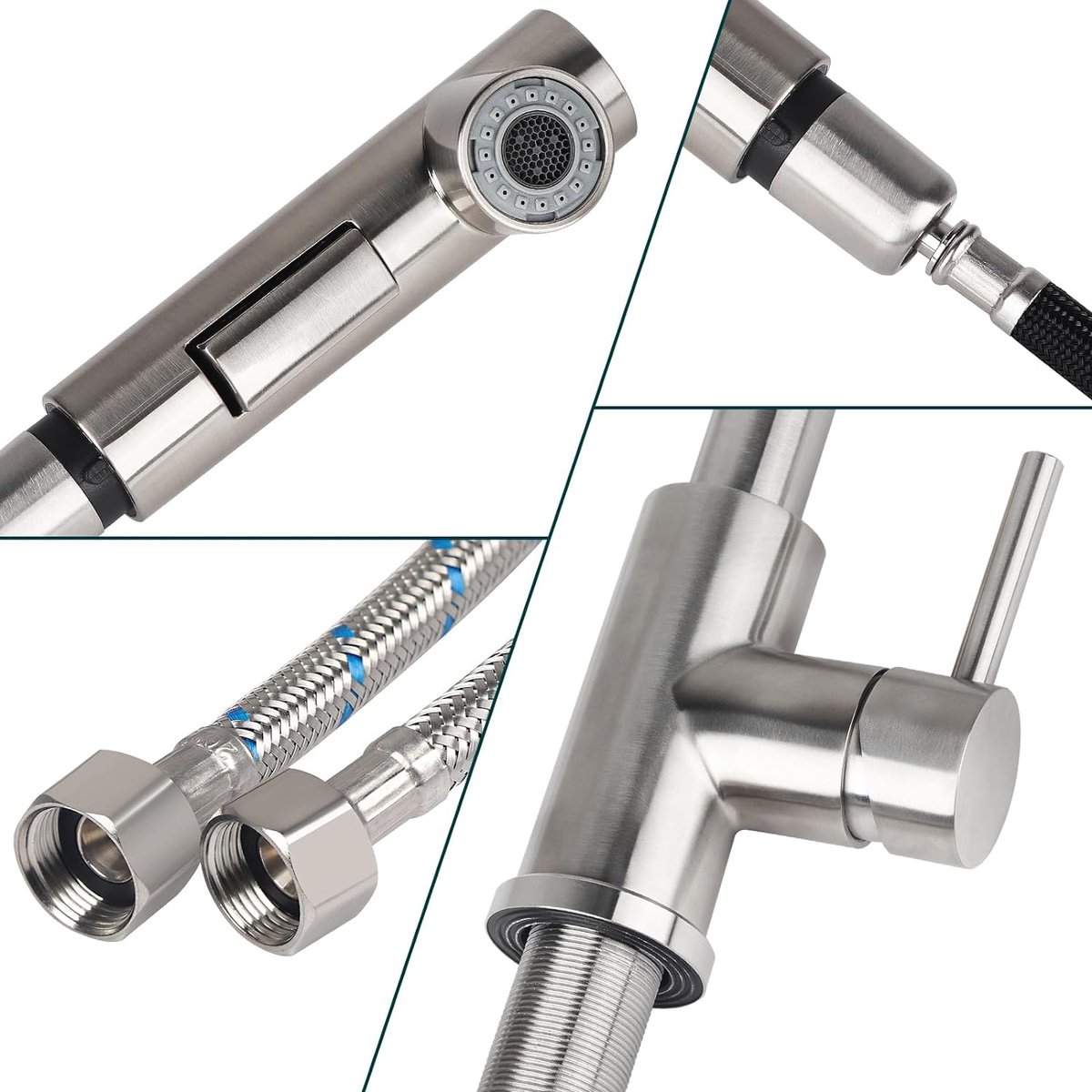 Keukenkraan, Keukenkraan met hoge druk en uittrekbare douchekop, Keukenkraan voor... | bol