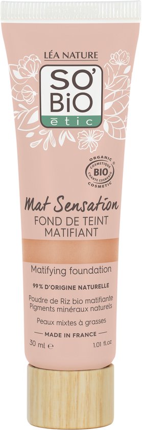 SO BIO ETIC MATTIFYING FOUNDATION 20 ROSE BEIGE 30ML | bol