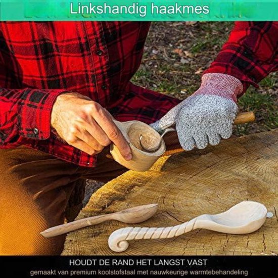 Houtsnijset - Houtsnijden - Houtsnijmes - Lepelmes - Eiken 1,2" mes | bol