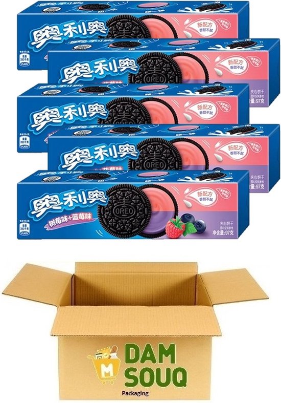 Damsouq® Oreo Koekjes Multipak Framboos And Bosbes Smaak 5 Rollen X 97