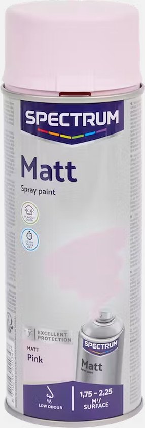2 x Spectrum Spuitverf Matt Pink - mat roze - 400 ml | bol.