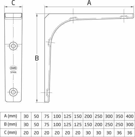AMIG Plankdrager/planksteun van metaal - 4x - gelakt zwart - H250 x ...