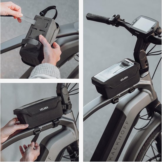 Innovatieve fietstas met magnetische sluiting, functioneert als een ...